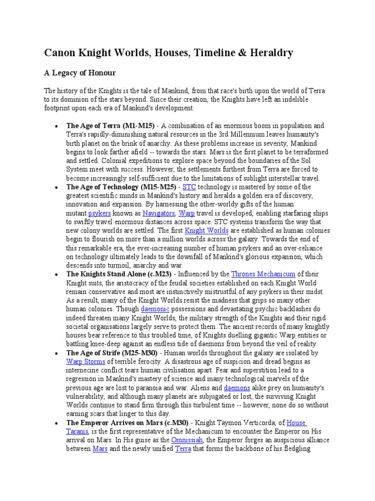 Canon Knight Lore | PDF