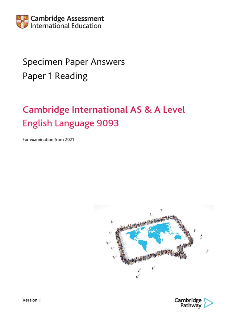 9093 English Language Paper 1 Specimen Answers | PDF | Advertising ...
