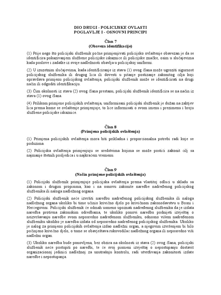Policijska Ovlaštenja MUP KS Uprava Policije | PDF