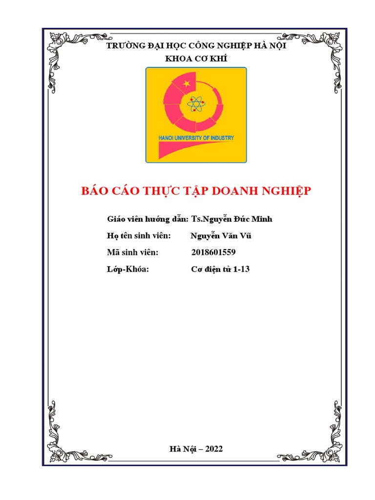 Nguyễn - Văn - Vũ-2018601559-báo cáo TTDN | PDF
