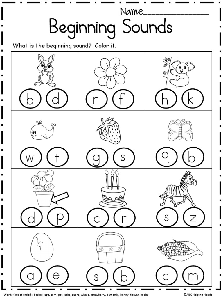 April Beginning Sounds | PDF