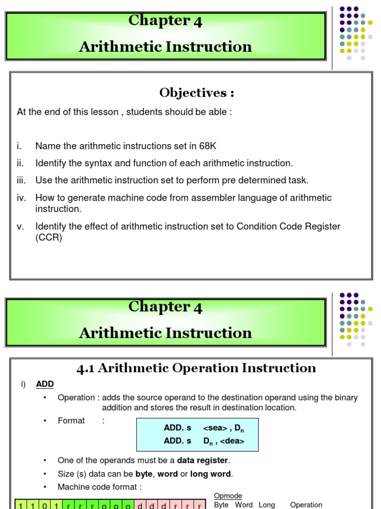 Chapter 4 - Arithmetric Operation Condition Codes Register (CCR) | PDF ...