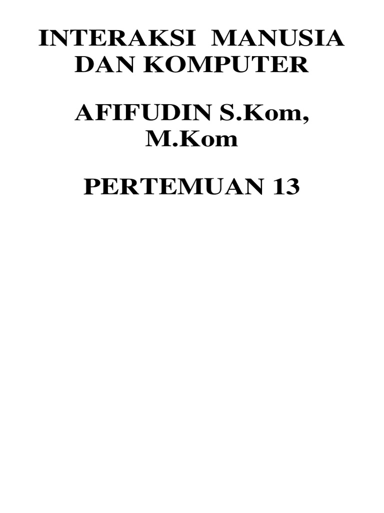 Pertemuan 13 IMK | PDF