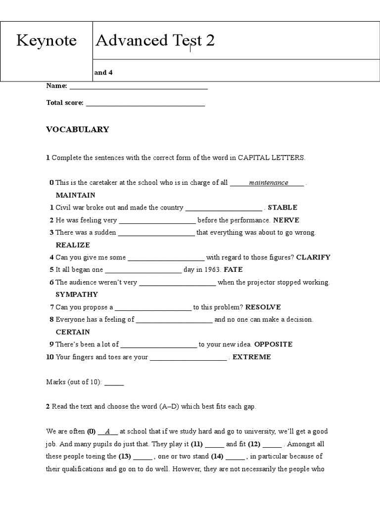 Keynote Advanced PDF Free | Download Free PDF | Thought | Marathon