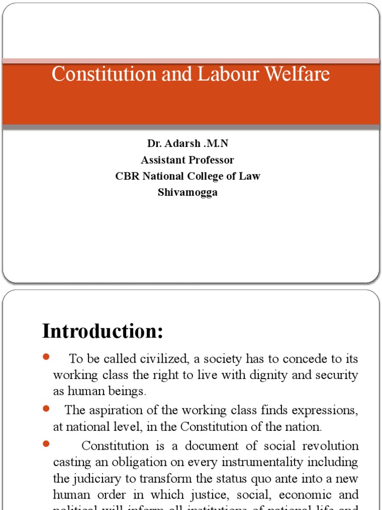 Constitution and Labour Welfare | PDF | Welfare State | Labour Economics