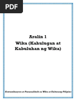 Filipino 11 Module 1 | PDF