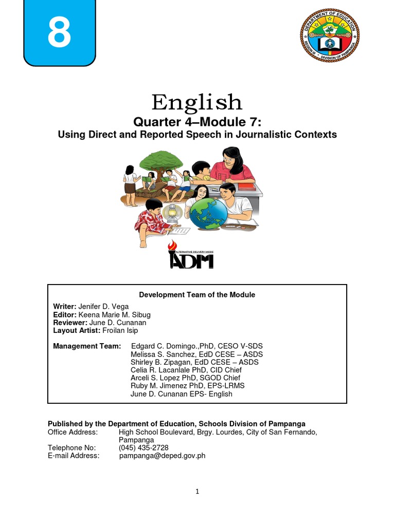 Eng8 Q4 Week7 18p | PDF | Learning | Grammatical Tense