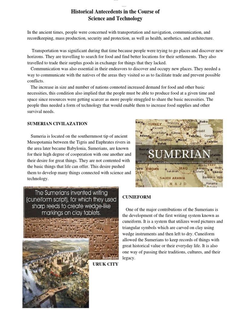 Sumerian and Egyptian Innovations | PDF | Sumer | Ancient Egypt