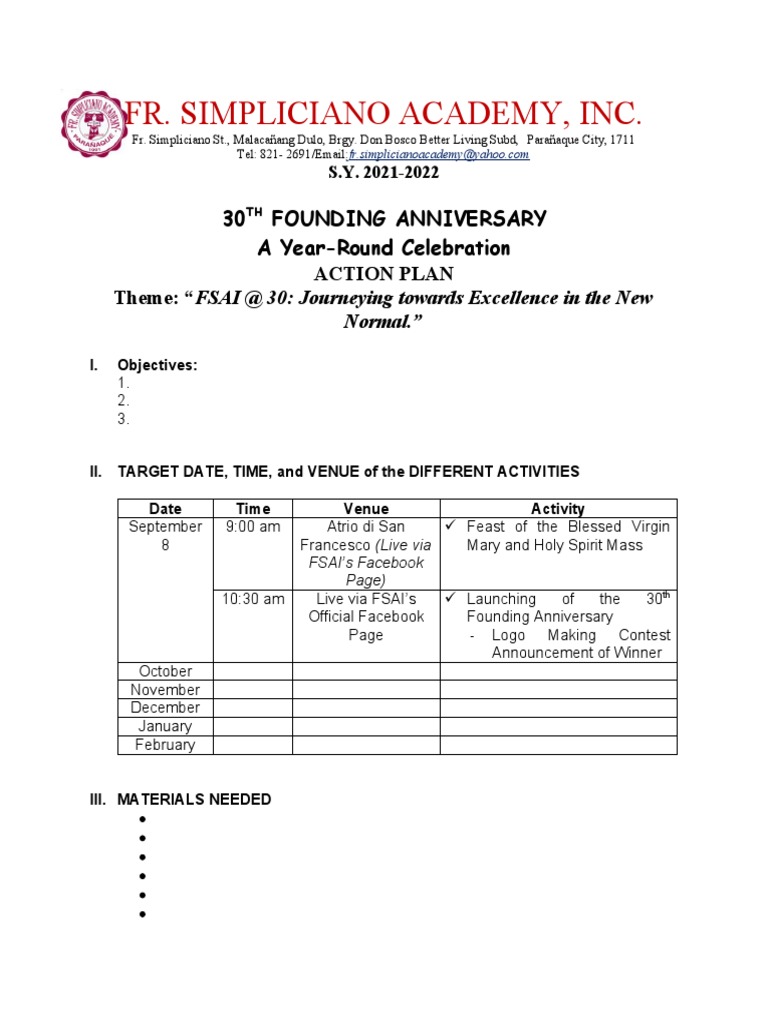 Action Plan Format | PDF