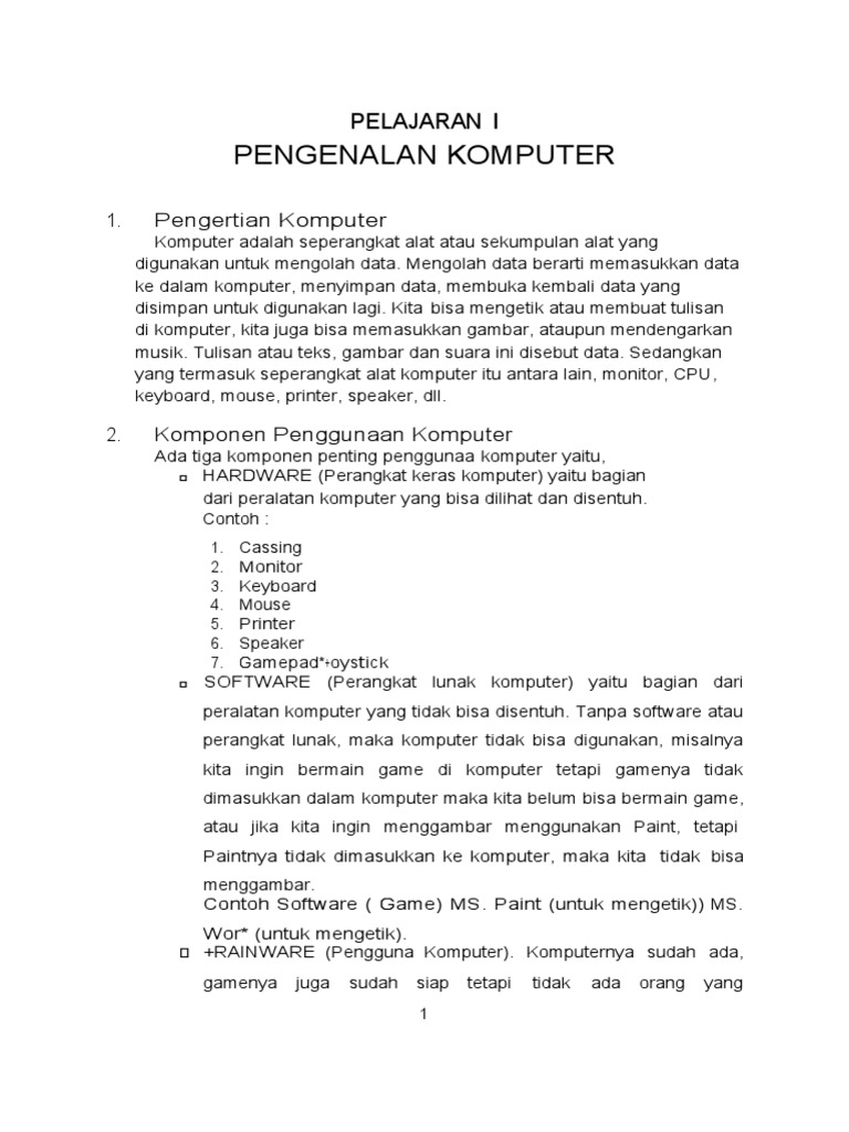 Panduan Dasar Komputer | PDF