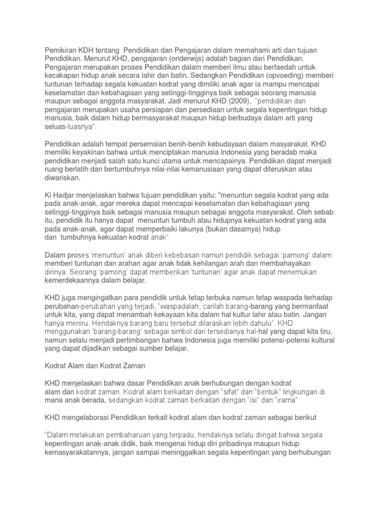 Pemikiran KDH Tentang | PDF | Karier & Perkembangan | Kesehatan Holistik