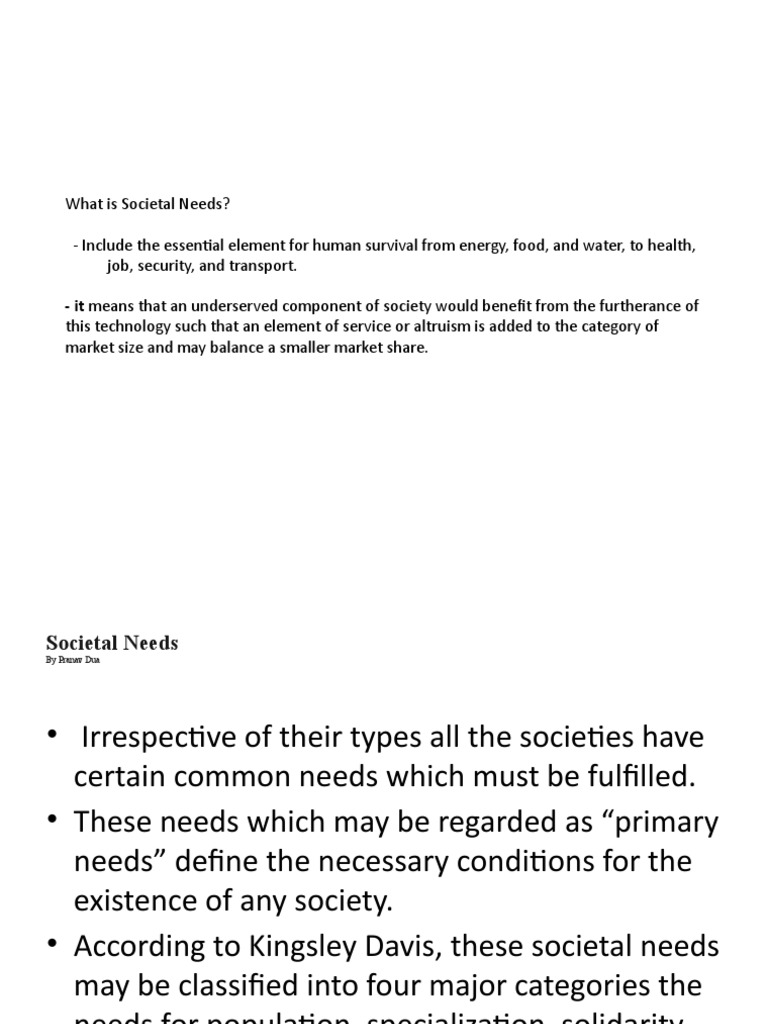 Societal Needs and Imperatives | PDF | Society | Behavioural Sciences