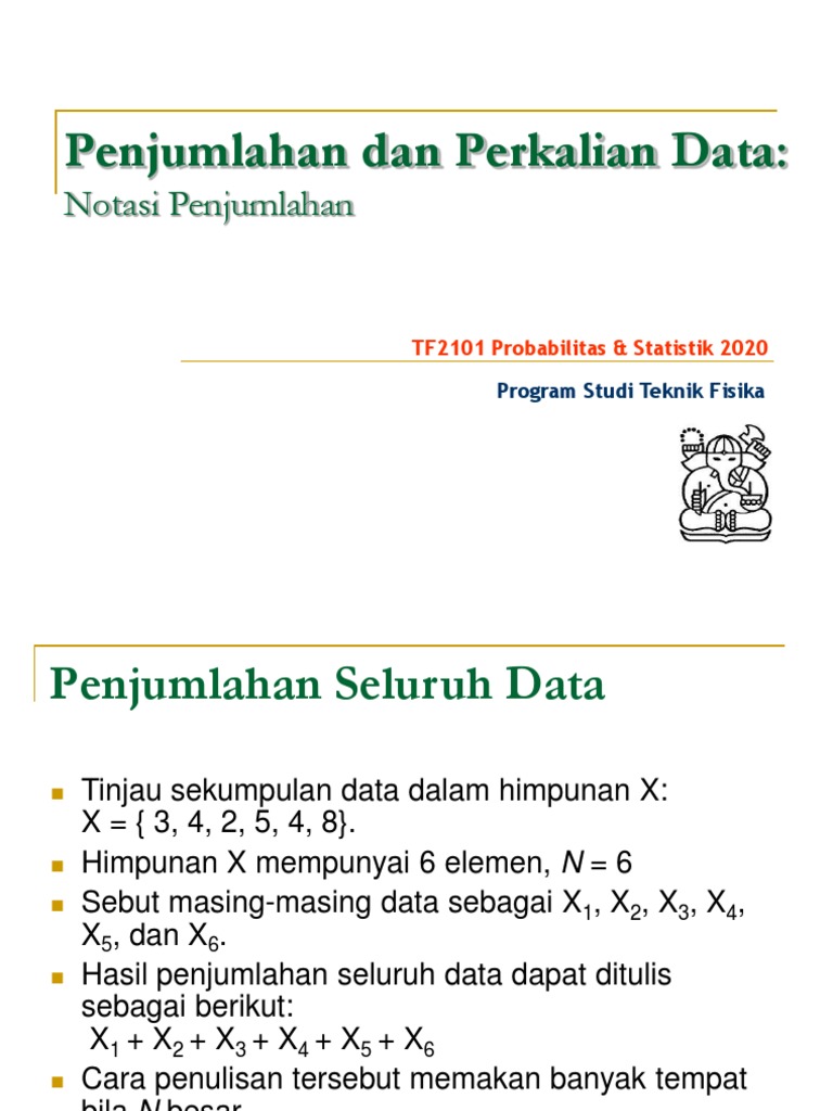 Notasi Penjumlahan dan Perkalian Data | PDF
