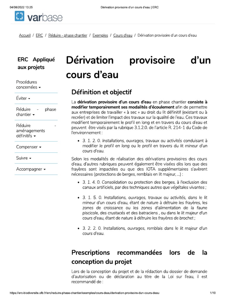 Deviation Cours D'eau | PDF
