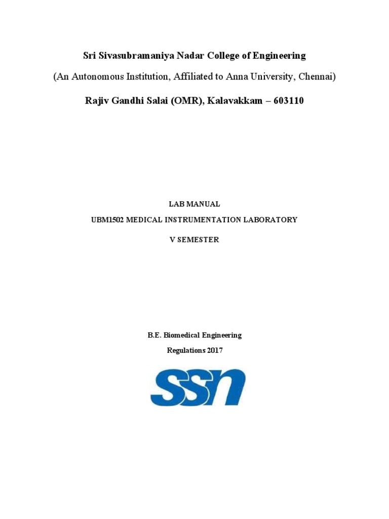 UBM1511 BMI Lab Manual | PDF | Ph | Amplifier