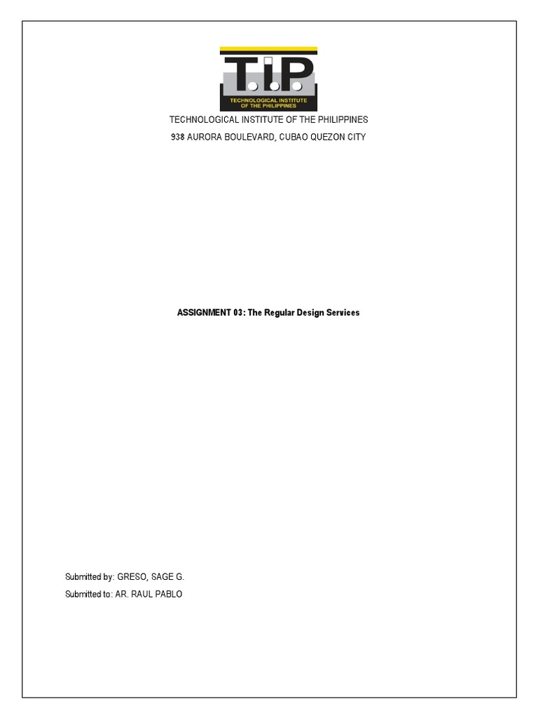 Regular Design Services - Module 3 | PDF | Architect | Specification ...