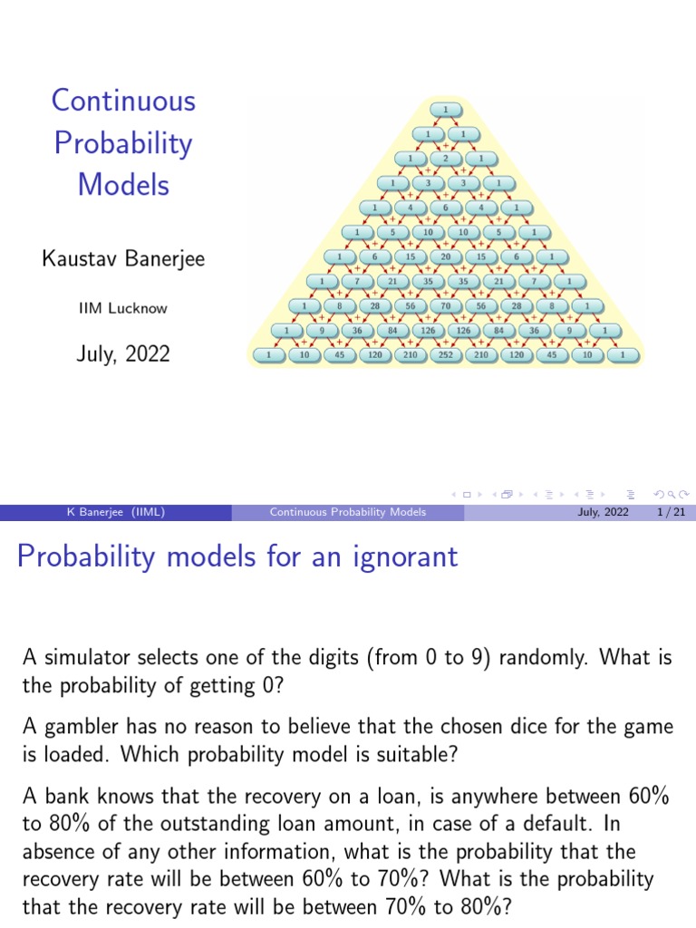 Overview of Continuous Probability Models | PDF | Probability ...