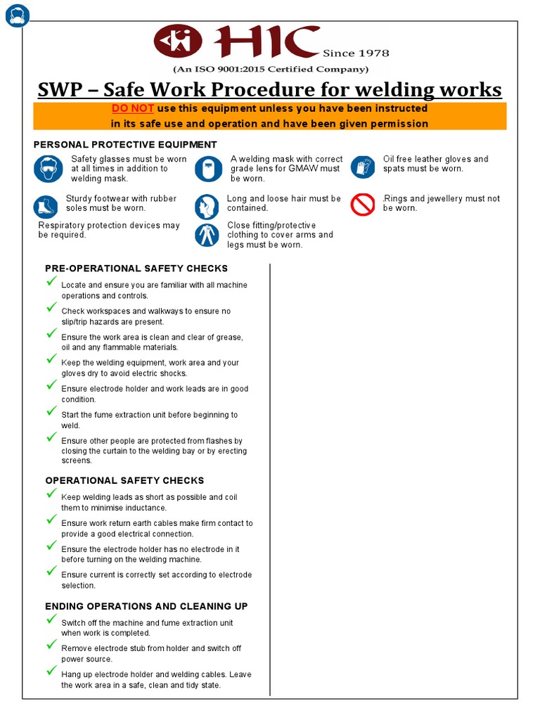 SWP - Welding Work | Download Free PDF | Welding | Construction