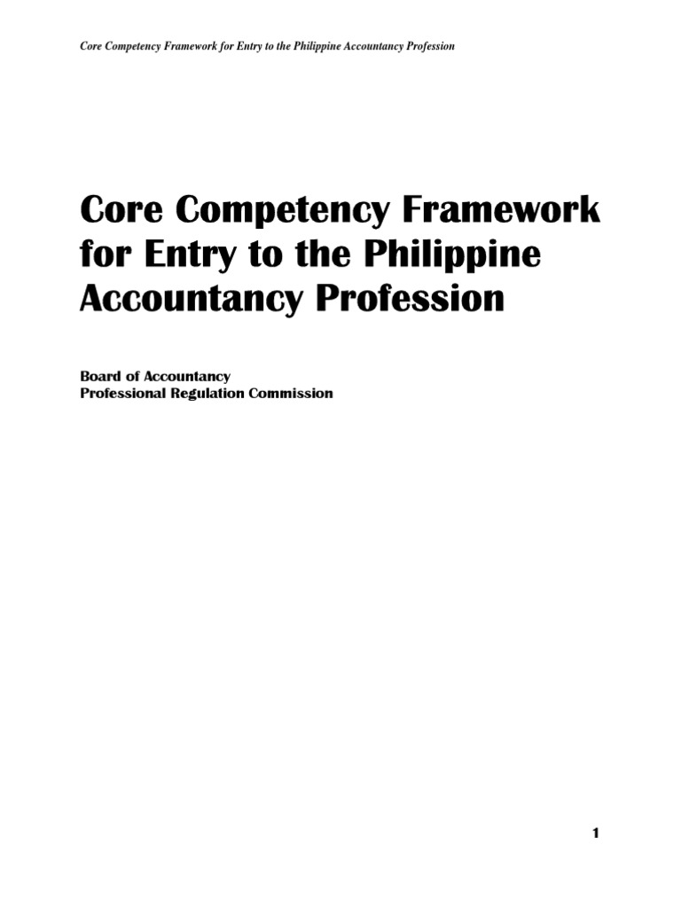 Core Competency Framework For Entry To The Philippine Accountancy ...