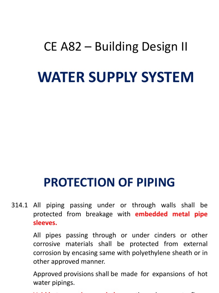 Lesson 5 Water Supply System | PDF | Plumbing | Pipe (Fluid Conveyance)