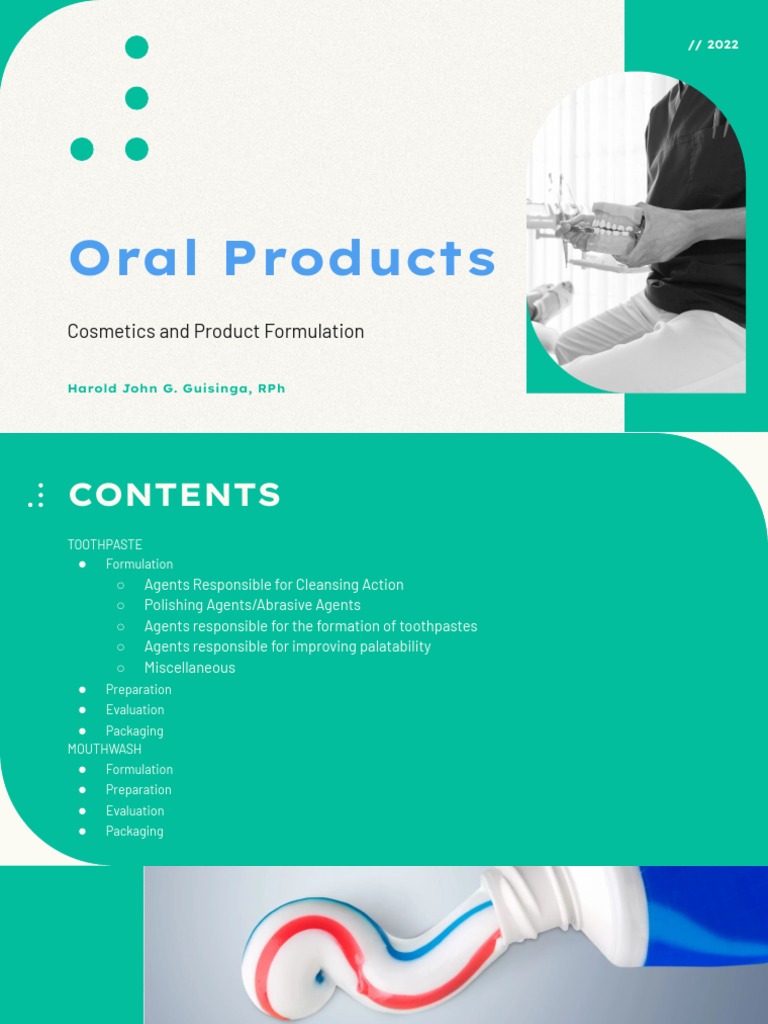 Oral Products - Toothpaste | PDF | Surfactant | Tooth Enamel