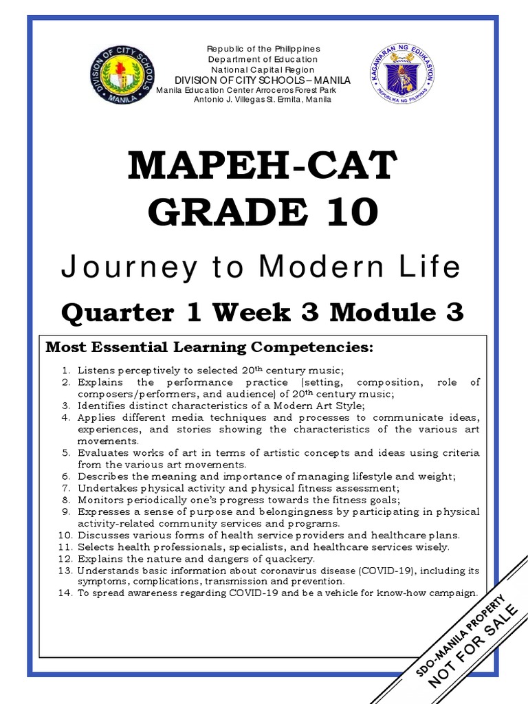MAPEH 10_Q1_W3_Mod3 | PDF | Health Sciences