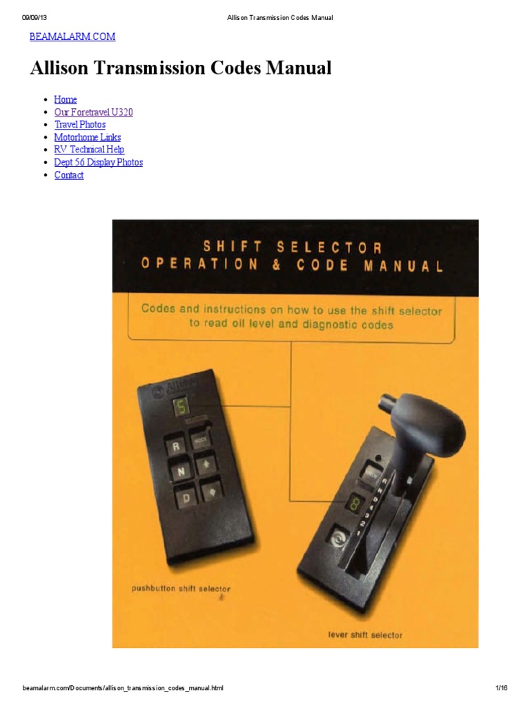 Allison_Transmission_Codes_Manual[1] | PDF | Vehicles | Camping