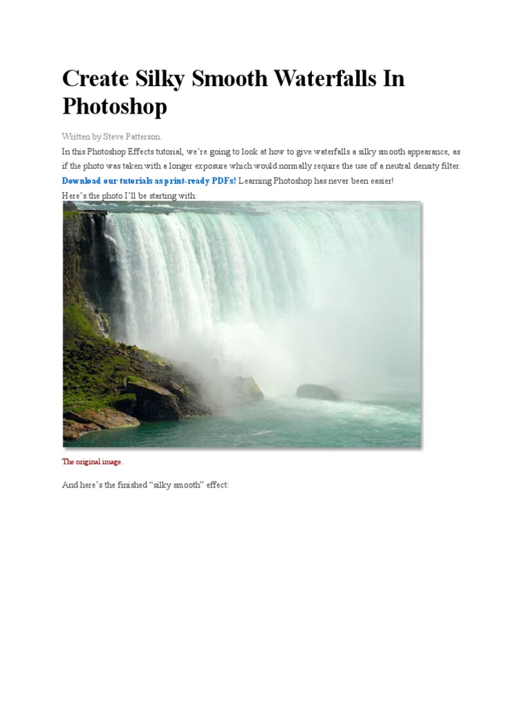 Create Silky Smooth Waterfalls in Photoshop | PDF | Adobe Photoshop ...