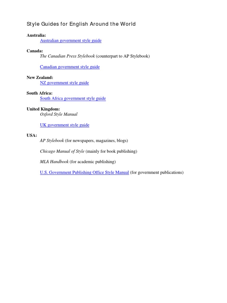 Style Guides For English Around The World: Australian Government Style ...
