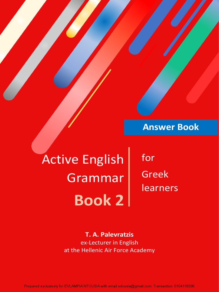 Active English Grammar - Book 2 - Answer Book | PDF | Linguistics | Grammar