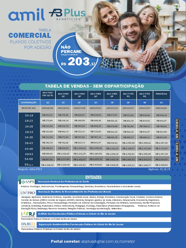 Tabela de Vendas Planos de Saúde Amil | PDF | Rio de Janeiro | Hospital