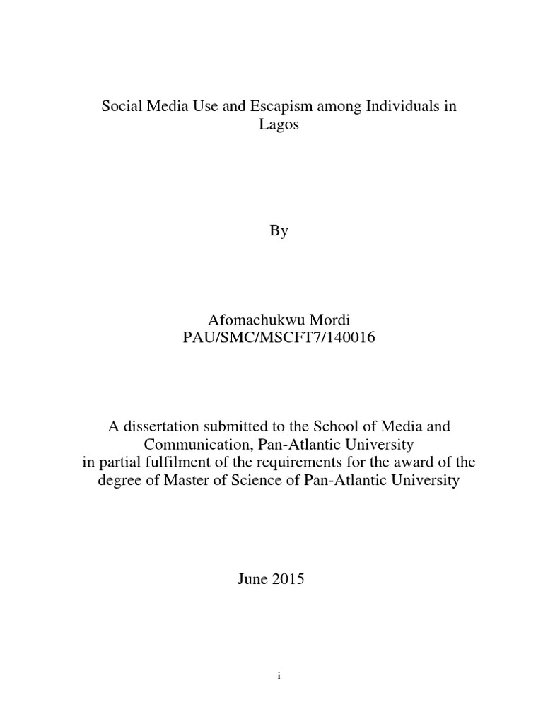 Social Media Use and Escapism Among Indi | PDF | Popular Culture ...