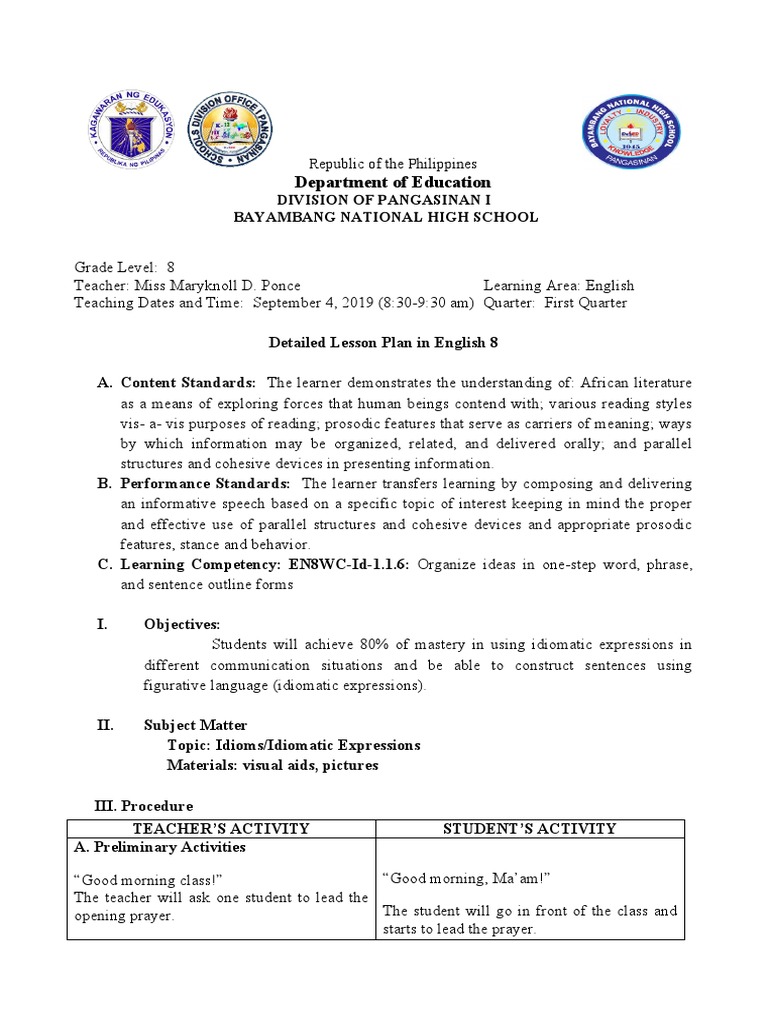 Detailed-Lesson-Plan 2019 | Download Free PDF | Poetry | Lesson Plan