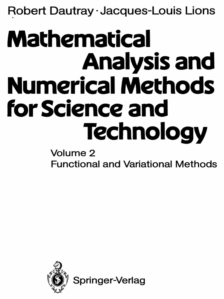 Robert Dautray, Jacques-Louis Lions - Mathematical Analysis and ...