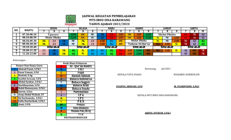 Jadwal MTs New | PDF