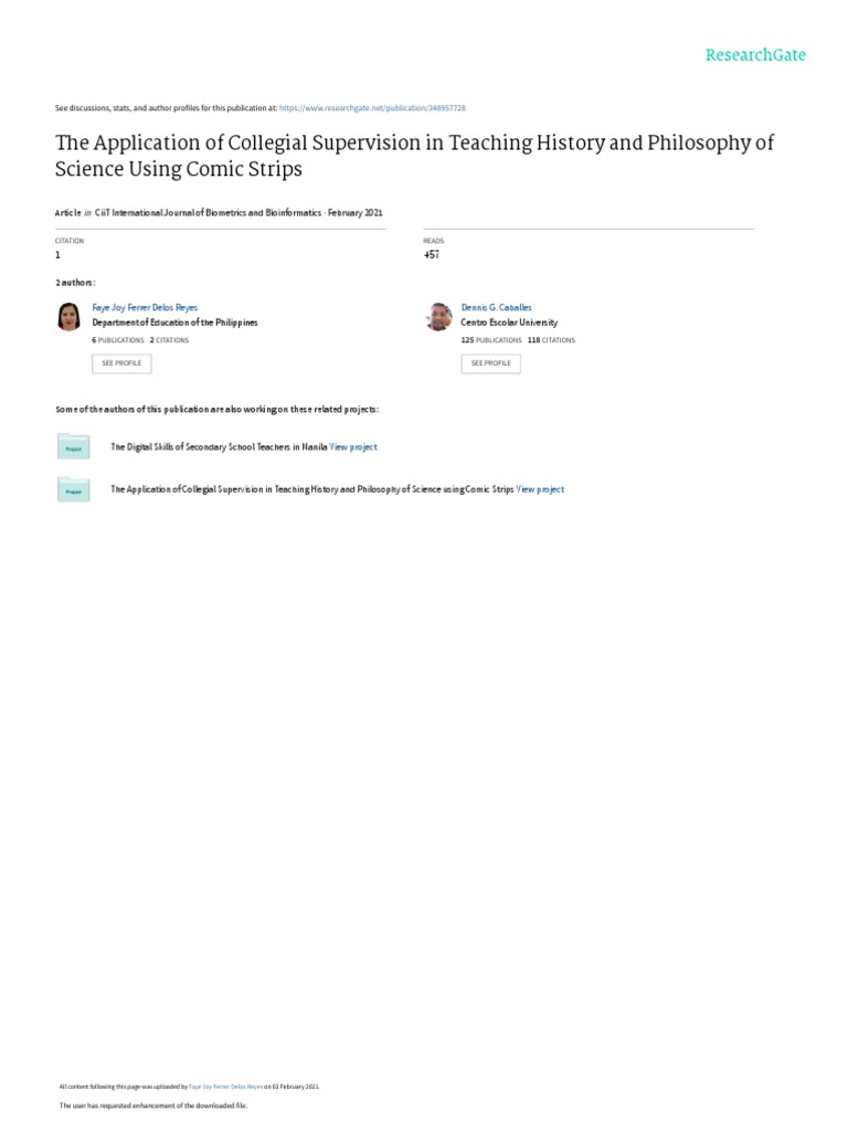 The Applicationof Collegial Supervisionin Teaching Historyand ...