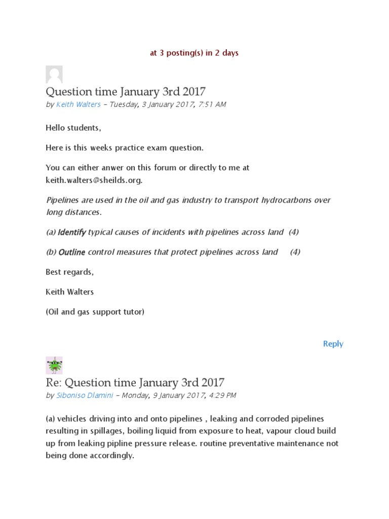 Oil and Gas Exam Practice Questions | PDF | Risk | Risk Assessment