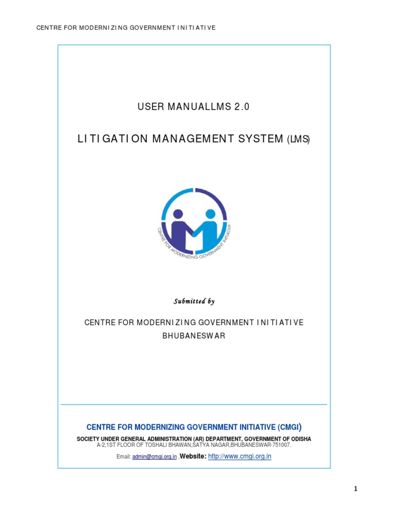 User Manual for the Litigation Management System 2.0: A Guide to Managing Government Litigation ...