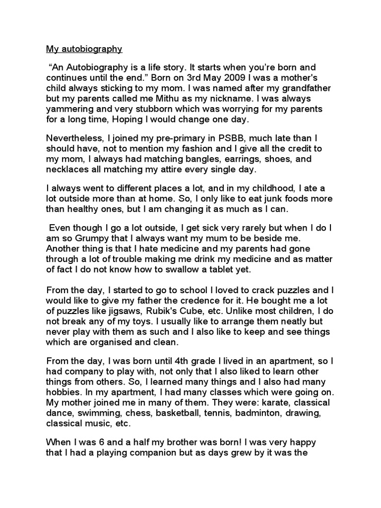 My Autobiography | PDF