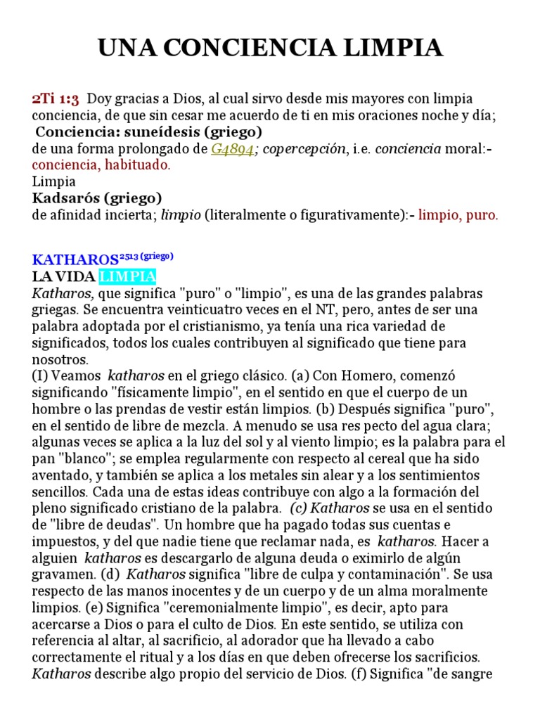Una Conciencia Limpia | PDF | Salvación | Cristo (título)