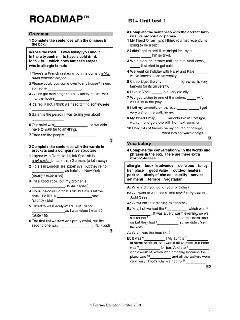 ROADMAP B1 + Unit - Test - 1 - PDF | PDF