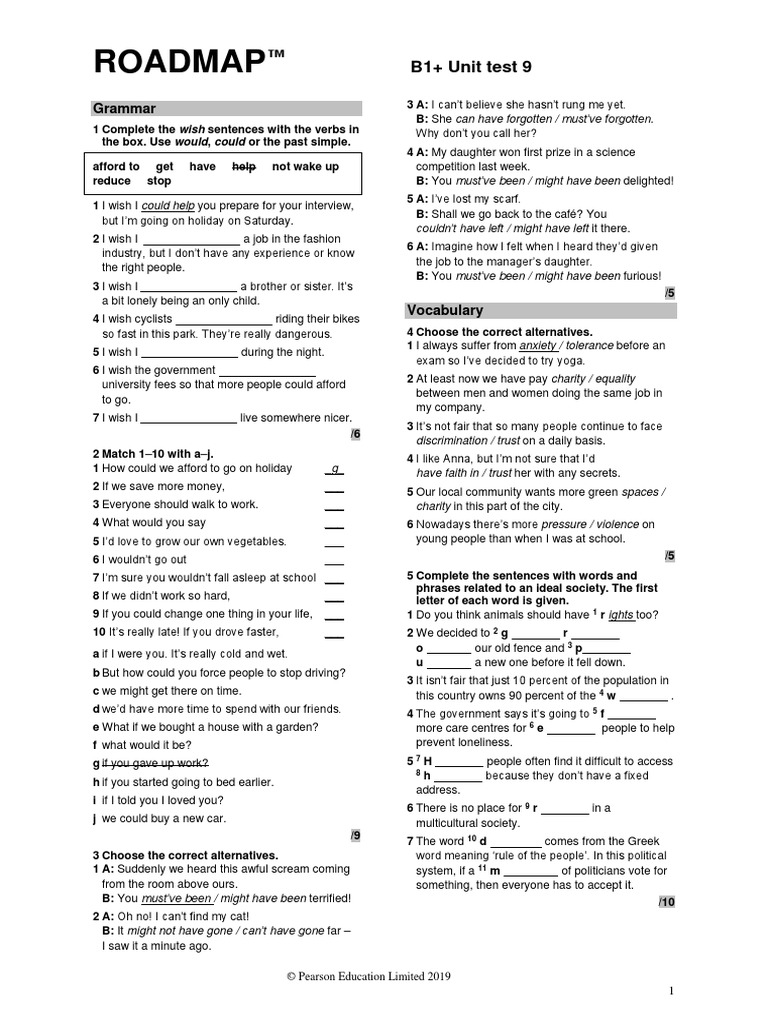 ROADMAP B1 + Unit - Test - 9 - PDF | PDF