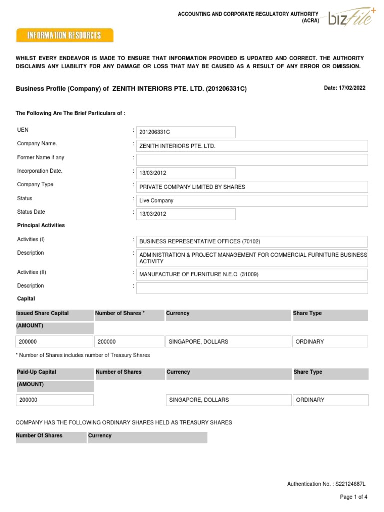acra-registration-zenith-interiors-pte-ltd-17-feb-2022 | PDF ...