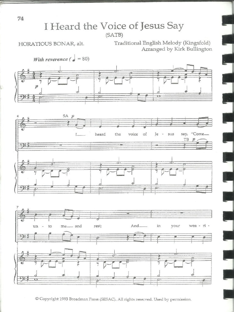 I Heard The Voice of Jesus Say | PDF