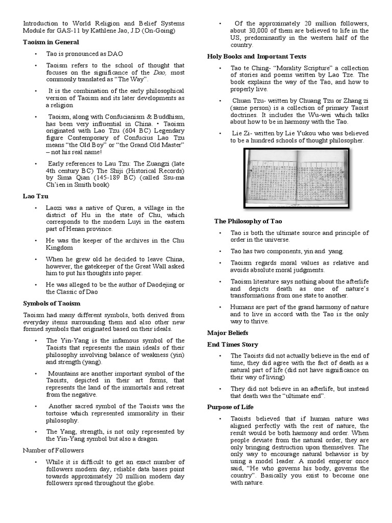 Introduction To World Religion and Belief Systems Module For GAS Final ...