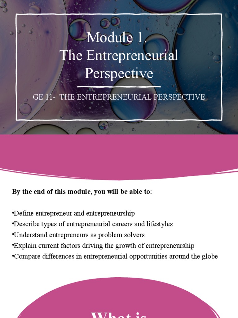 Module 1 PPT GE 11 | PDF | Entrepreneurship | Business
