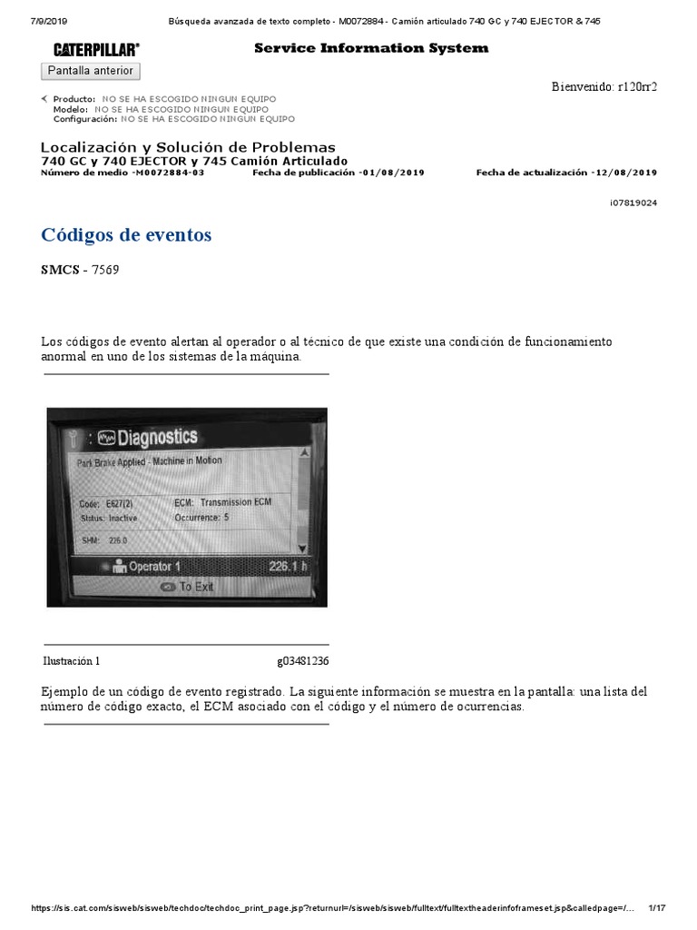 Eventos Cat 745 | PDF | Embrague | Transmisión automática