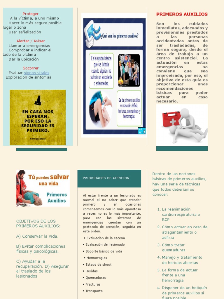 Folleto Primeros Auxilios | PDF | Primeros auxilios | Ciencias de la Salud