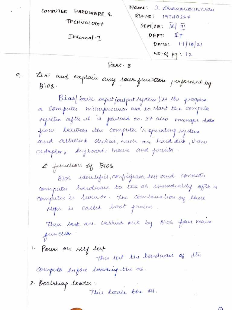 19TH0257 - 3RD Year - 5TH Sem - CHT - Internal-01 | PDF