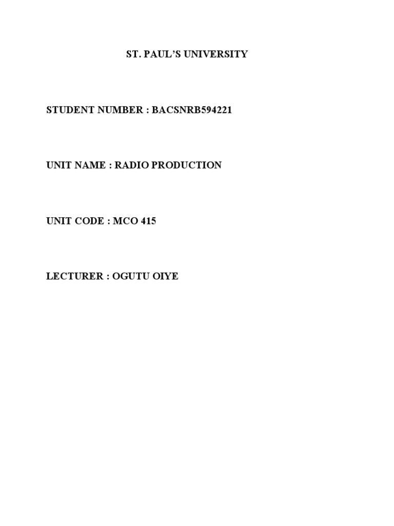 Radio Program Proposal | PDF | Empowerment | Gender Equality